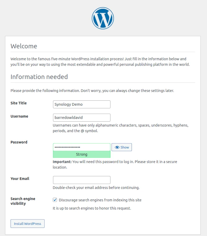 Launching a WordPress Website on Your Synology NAS - Barred Owl Web